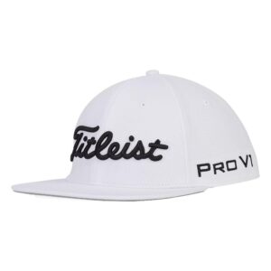 titleist tour elite flat bill golf hat white/black one size fits most