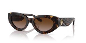 tory burch ty7178u 172813 51mm dark tortoise/brown gradient cateye sunglasses for women + bundle with designer iwear complimentary eyewear kit