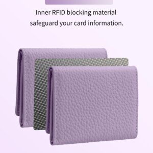 Karmiir RFID Blocking Leather Wallet for Women – Compact Slim Design with Easy-Access Coin Pouch, Cash and Card Slots, Pocket-Friendly Minimalist Wallet, Ideal for Everyday Use (Light Purple)