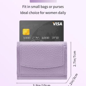 Karmiir RFID Blocking Leather Wallet for Women – Compact Slim Design with Easy-Access Coin Pouch, Cash and Card Slots, Pocket-Friendly Minimalist Wallet, Ideal for Everyday Use (Light Purple)