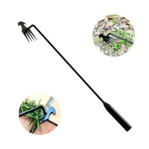 xfjtech weed puller tool 2024 upgrade artifact uprooting weeding tool length of 19.7in stainless steel multifunctional 4 teeths manual weeders for garden, yard, and farm (1pc)