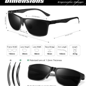 ANYLUV Polarized Sunglasses-Men Mens-Sunglasses Sun-Glasses: Luxury Carbon Fiber Al-Mg Metal UV400 Protection Driving Golf