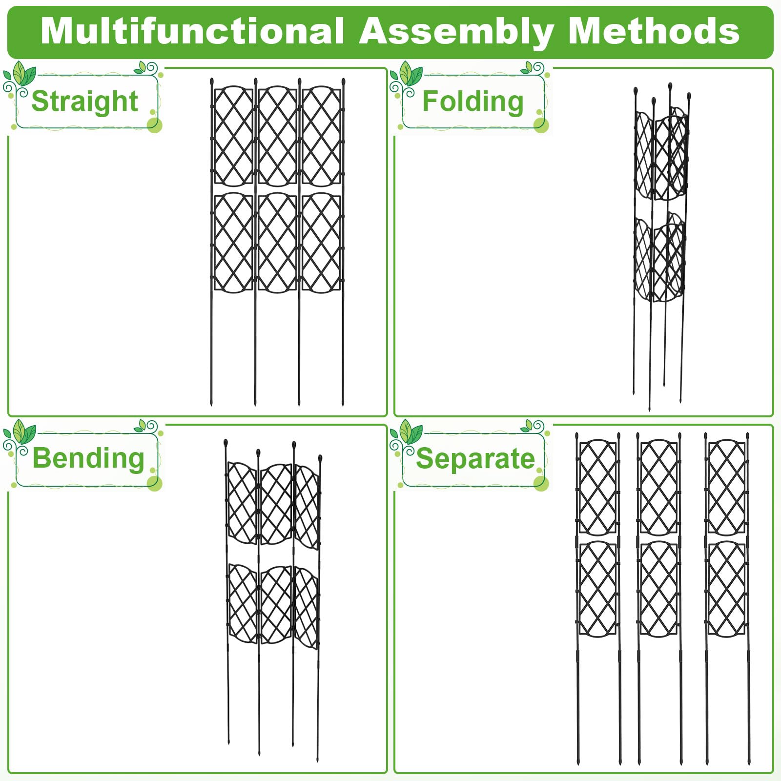 Garden Trellis for Climbing Plants, Deaunbr Plant Support Obelisk Trellis Garden Trellises for Vines, Flowers Stands, Raised Bed, Outdoor & Indoor Potted Plants, Tomato, Rose, Cucumber, Pea, Clematis