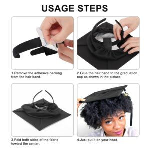 WEIGUZC Graduation Cap Hair Band – Secure and Comfortable Hair Accessory for Graduation Caps (Black - 1PCS, Unisex)