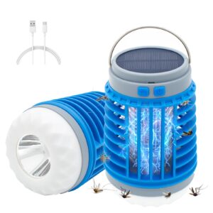 mozzguard mosquito zapper, 2024 new solar outdoor waterproof mosquito lamp, portable suitable for home garden, camping, picnic (blue-1pc)