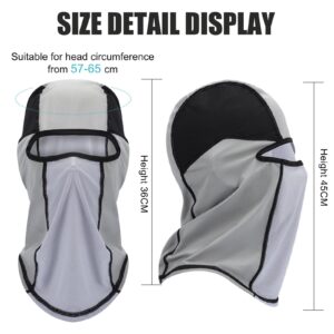 Beehow Cooling Balaclava Sun Face Mask Men Cycling Fishing Gear UV Protection Lightweight Hood Breathable Full Head Mask Bee Face Cover for The Sun (US, Alpha, One Size, Grey)