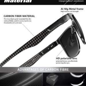 ANYLUV Polarized Sunglasses-Men Mens-Sunglasses Sun-Glasses: Luxury Carbon Fiber Al-Mg Metal UV400 Protection Driving Golf