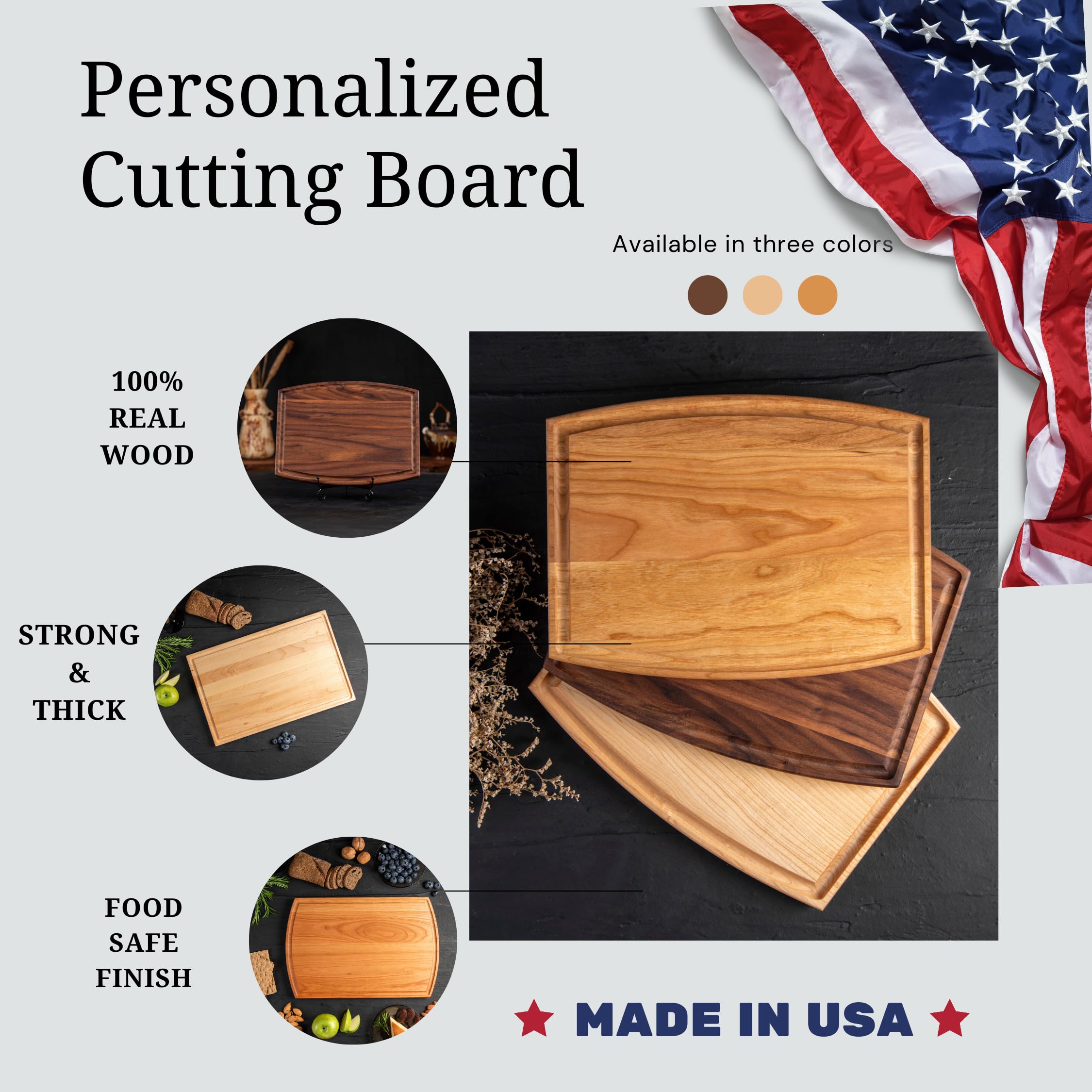 Personalized Cutting Board, Display Stand & Gift Wrap - Perfect Bridal Shower, Wedding, Housewarming, Anniversary, Birthday, Couples & Christmas Gift Idea - Custom Wood & Size- Handmade in USA