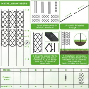 Garden Trellis for Climbing Plants, Deaunbr Plant Support Obelisk Trellis Garden Trellises for Vines, Flowers Stands, Raised Bed, Outdoor & Indoor Potted Plants, Tomato, Rose, Cucumber, Pea, Clematis