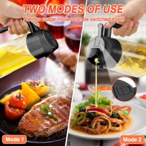 Generic 2 In 1 Oil Dispenser And Oil Sprayer, 16 Oz/470 Ml Oil Dispenser For Kitchen Spray, With Fine Mist Nozzle, Suitable For Cooking, Air Fryer, Salad, Grilling, Baking (Black, 470ml/16oz)