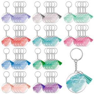 unittype 30 pcs inspirational acrylic keychain with tassel thank you appreciation gift for women employee teacher retirement (watercolor)