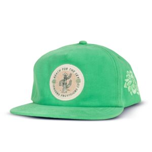 sendero provisions co. reach for the sky hat green unstructured 5-panel unisex brushed canvas screen printed felt patch pop-up mesh snapback hat