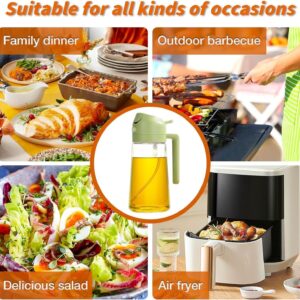 Oil Dispenser Bottle for Kitchen,2 in 1 Olive Oil Dispenser and Oil Sprayer,17oz/500ml Olive Oil Bottle,Oil Sprayer for Cooking,Premium Glass Oil Bottle,Oil Mister Kitchen,Salad,Barbecue(Green)