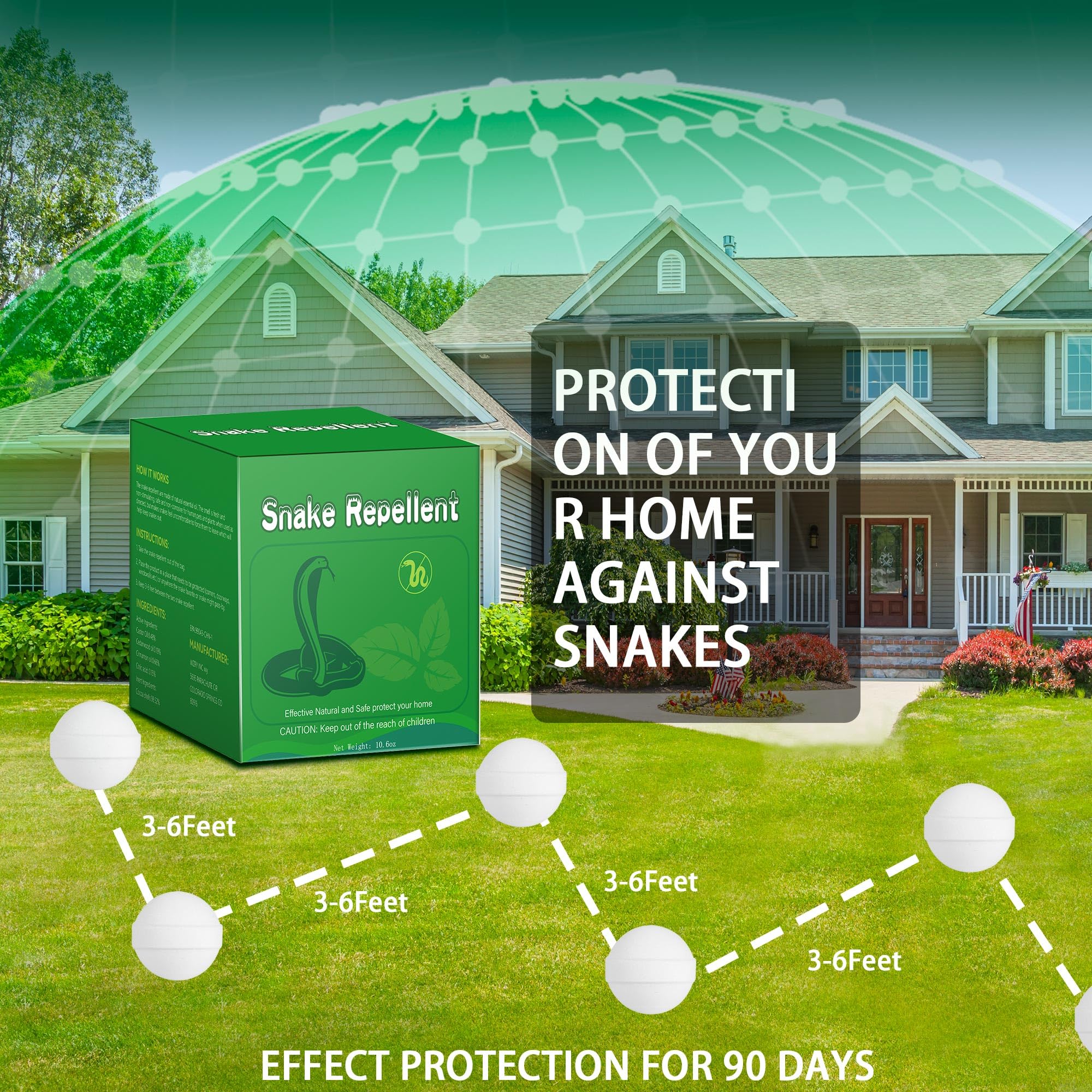 12 Packs Powerful Snake Repellent for Yard, Natural Repellent Balls for Snake Outdoor Camping Fishing, Snake Away Repellent to Keep Snakes Rats Away from Yard, Garden, Lawn, Garage, Human & Pet Safe