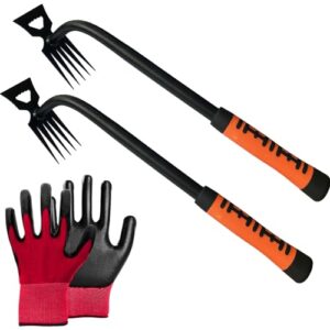 roself weed puller tool garden weed pulling tool,durable manganese steel hand weeder tool, manual multifunctional weeders gardening tools for yard and garden (2pcs)