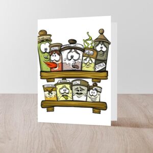 CafePress Kitchen Cooking Spice Rack Spice Lo Greeting Cards Greeting Card (20-pack), Note Card with Blank Inside, Birthday Card Glossy