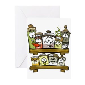 cafepress kitchen cooking spice rack spice lo greeting cards greeting card (20-pack), note card with blank inside, birthday card glossy