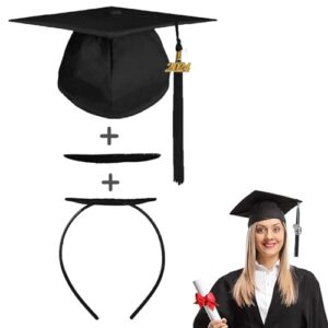 atmeet graduation cap and graduation cap headband with 2024 tassel for high school & bachelor secures your grad cap insert