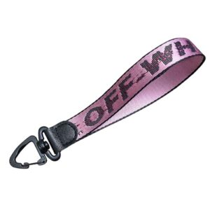 jejakkd off lanyard keychain strap wristlet strap fashion wristlet key chain pink，hand wrist lanyard forluggage key ring accessories (the long lasting zinc alloyrotatable key chain)