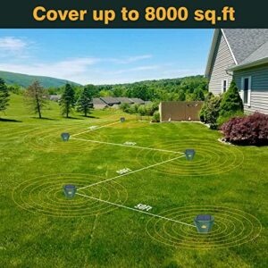 Mole Repellent for Lawns, Solar Powered | Patent Screw-Shape-Stake Design | IP65 Waterproof, Varying Sonic and Vibration to Expel Mole Gopher Snake Vole, for Lawn Garden & Yard (4pc)