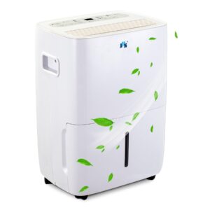 jhs 50 pints dehumidifier for spaces up to 4,500 sq. ft at home with drain hose, reusable air filter, and 2.1 gal water bucket, perfect for bedrooms bathrooms basements