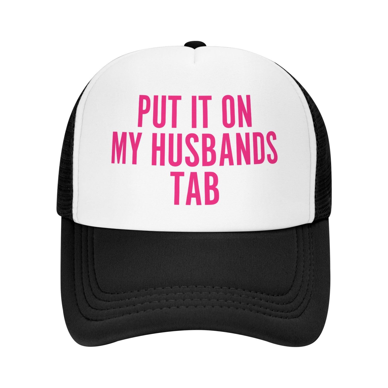 Put It On My Husbands Tab Trucker Hat Pink Father's Day Valentine's Day Mesh Hat Black Men Women Baseball Cap