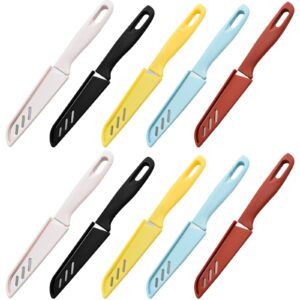 paring knife 20 pieces paring knives ultra sharp vegetable and fruit knife with sheath cover,rust proof stain resistant german steel small kitchen knife (10pcs peeling knives and 10pcs knife sheath)