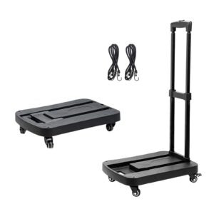 ascsapx folding hand truck,dolly cart with 4 * 360°rotate wheels,200 lbs heavy duty truck and portable cart,travel, moving, shopping, office use, black