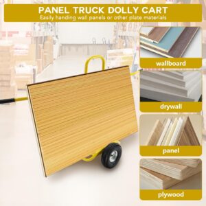 biosp Panel Truck Dolly Cart with 1200 LBS Load Capacity All Terrain Drywall Sheet Cart with Wheels Heavy Duty Rolling Panel Dolly Service Cart for Handling Sheetrock Drywall Plywood Lumar, Yellow