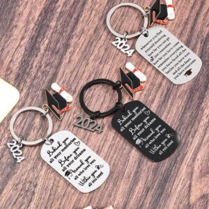 Covanlumci 2024 Graduation Keychain,Graduation Key Chain 2024,Class of 2024 Graduation Gifts for Seniors Students College Students High School Student(Silver)