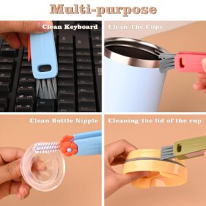 3 in 1 Cup Lid Cleaning Brush, 2024 New Multifunctional Crevice Cleaning Brush, Portable Cup Lid Cleaning Brush Set Home Kitchen Cleaning Tools （Red Blue Green