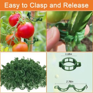 Tomato Clips for Climbing Plants, Upgrade Secured Plastic Plant Clip, Tomato Trellis Clips for Plants Support, Plastic Plant Clips for Tomatoes Vines Gardening Supplies