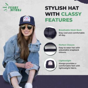 Friday Feelin' Make America Happy Again Men & Womens Trucker Hat - Mesh Snapback Baseball Caps-Navy