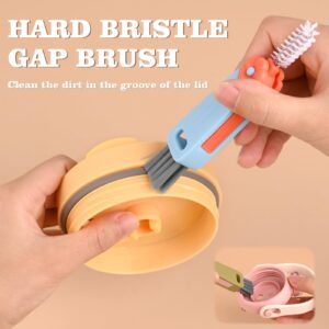 3 in 1 Cup Lid Cleaning Brush, 2024 New Multifunctional Crevice Cleaning Brush, Portable Cup Lid Cleaning Brush Set Home Kitchen Cleaning Tools （Red Blue Green