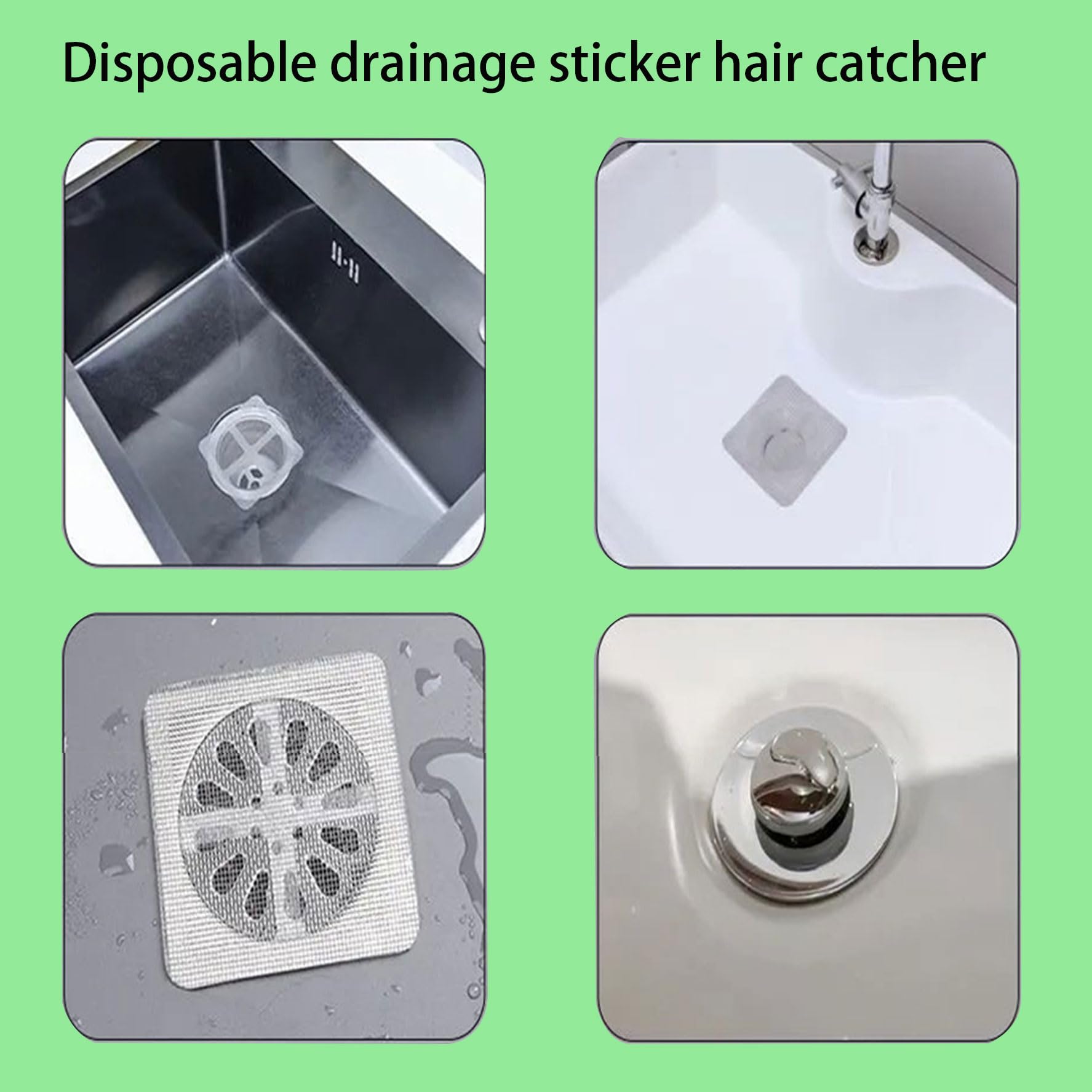 Generic Disposable Hair Drain Stickers, Drain Sticker Disposable Floor Drain Filter Stickers Hair Catcher, Hair Drain Sticker for Bathroom, Laundry, Bathtub, Kitchen, Sink(20Pcs), 4IN