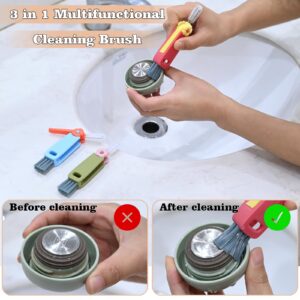 3 in 1 Cup Lid Cleaning Brush, 2024 New Multifunctional Crevice Cleaning Brush, Portable Cup Lid Cleaning Brush Set Home Kitchen Cleaning Tools （Red Blue Green