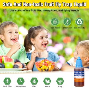 Fruit Fly Trap Refill Liquid,2024 Indoor Fruit Fly Trap for Home Kitchen,Fruit Fly Refill Liquid Only,Ready-to-Use Fruit Fly Traps for Indoors and Fruit Fly Trap Bait Refill(4 Pack)