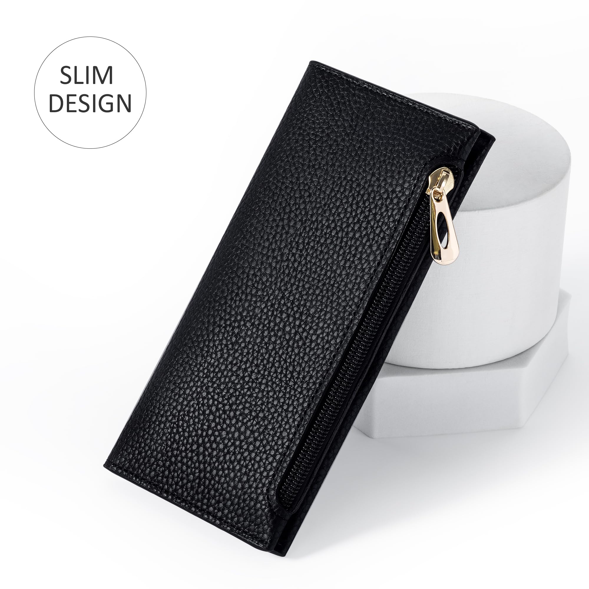 Tipmile Ultra Slim Wallet for Women Bifold Leather Ladies Wallet RFID Wallet Women RFID Blocking Credit Card Holder for Women