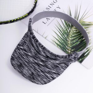 Marrywindix 1 Piece of Grey Sun Visor Hat Stretch Headband Visor Sport Wear Athletic Visor Elastic Visor Cap for Women and Men