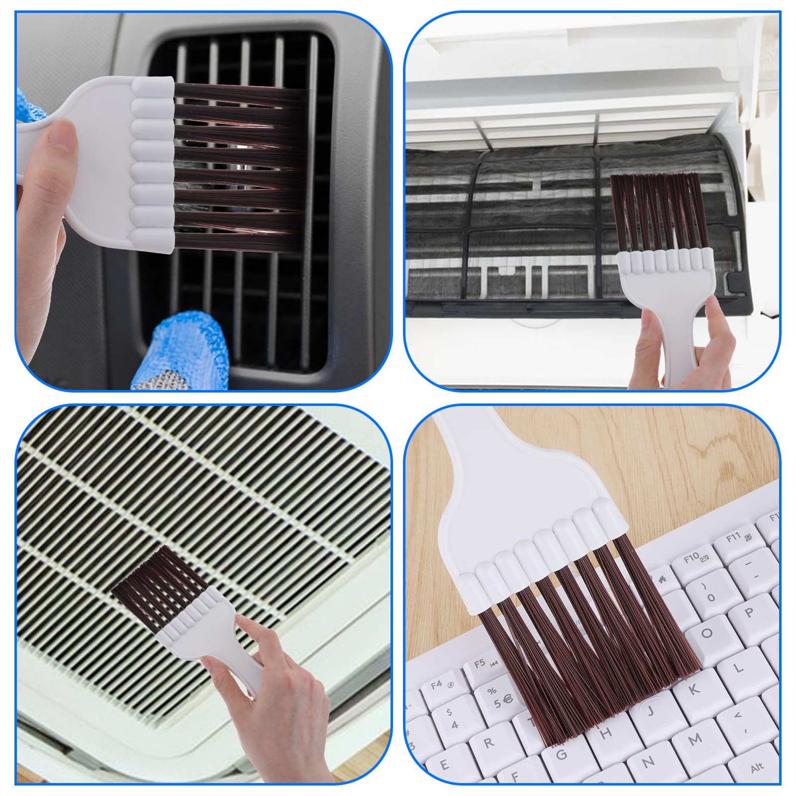 Gjinxi 2 Pcs Air Conditioner Condenser Fin Cleaning Brush, Small Refrigerator Radiator Coil Cleaning Whisk Brush, Plastic AC HVAC Evaporator Coil Cleaner Brush Tools