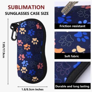 Sublimation Sunglasses Case Blanks,Neoprene Zipper Sunglasses Case Soft With Belt Clip for Sublimation Blanks Sunglasses Case Soft Travel Sunglass Case Heat Transfer Printing Dye DIY Craft (12 Pcs)