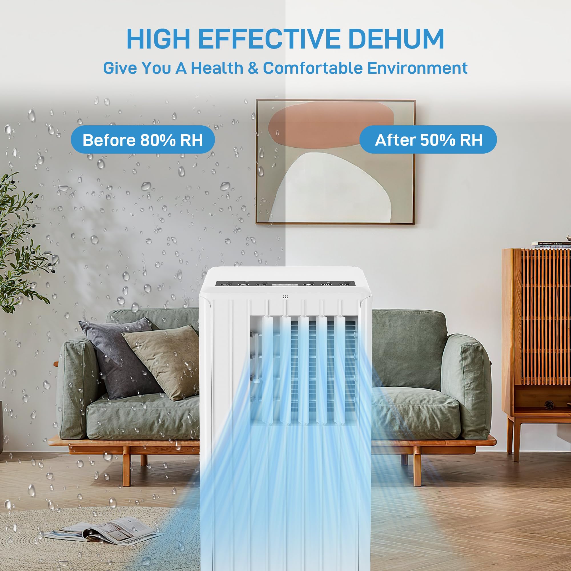 GAOMON 8000 BTU Portable Air Conditioner for Room, 3 in 1 Cooling AC Unit up to 350sq.ft & Fan & Dehumidifier with Remote Control, Sleep Mode for Bedroom, living room, office