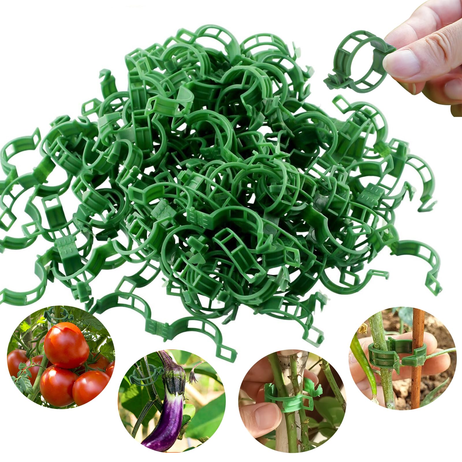 Tomato Clips for Climbing Plants, Upgrade Secured Plastic Plant Clip, Tomato Trellis Clips for Plants Support, Plastic Plant Clips for Tomatoes Vines Gardening Supplies