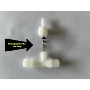 1/4 Inch Interface Venturi Injector, Venturi Injector for Air Water Mixing, PP material White (1690 oz/h) 2pcs set