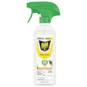 Raid Essentials Multi-Insect Killer Spray Bottle, Child and Pet Safe, for Indoor Use, Lemongrass Scent, 12 fl oz