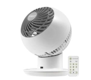 iris woozoo globe multi-directional 5-speed oscillating fan [2024 model], small, white