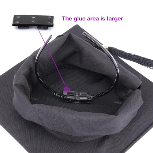 kelukeya Graduation Cap Headband Insert-Secure Your Grad Cap and Your Hairstyle High School Graduation Don't Change Your Hair, Black