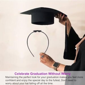 kelukeya Graduation Cap Headband Insert-Secure Your Grad Cap and Your Hairstyle High School Graduation Don't Change Your Hair, Black