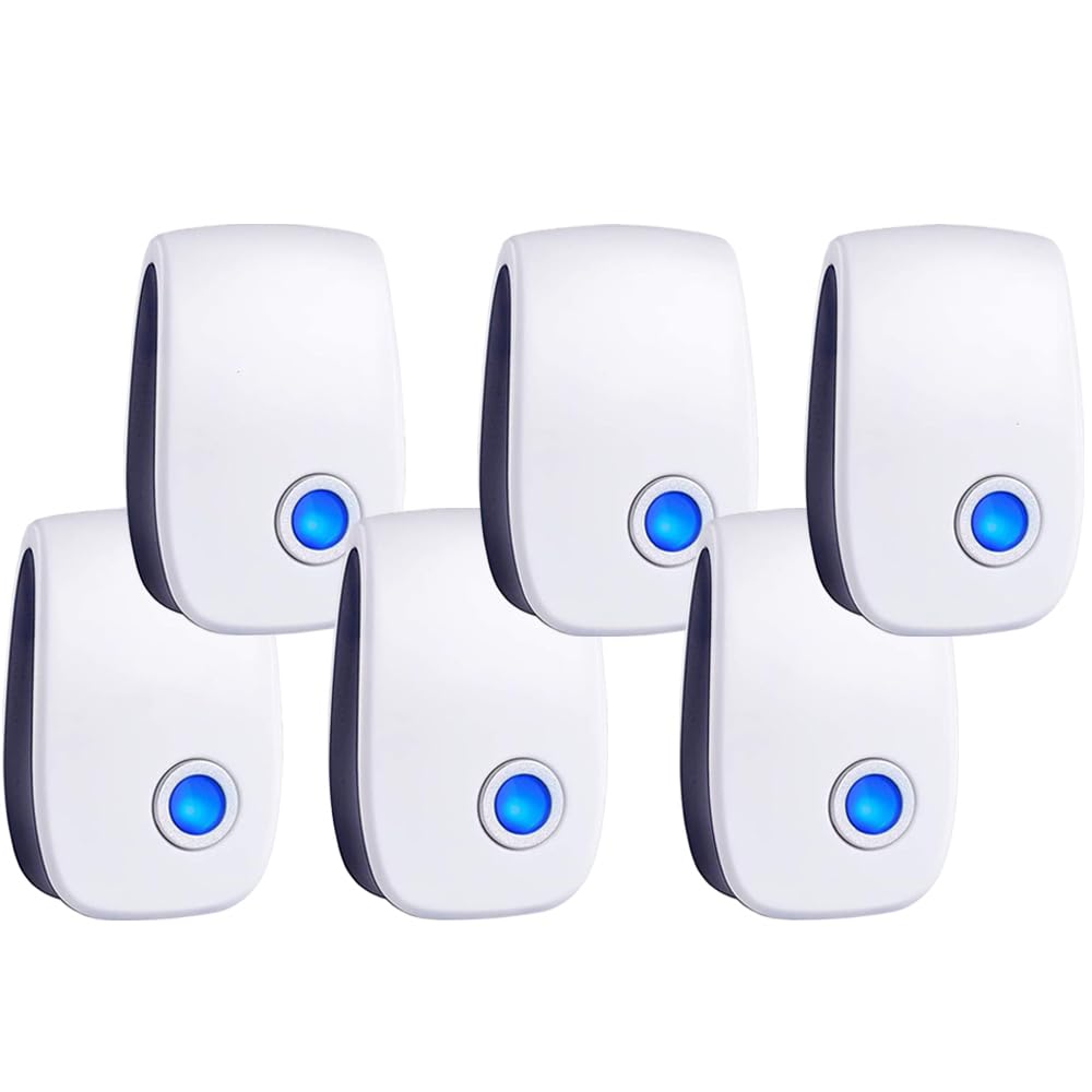 2024 Upgraded Ultrasonic Pest Control Repeller 6 Packs Electronic Pest Repellent Plug in Indoor Sonic Repellent Plug Pest Control for Rodents Cockroach Bug Roach Insects Mice Spiders Mosquitoes