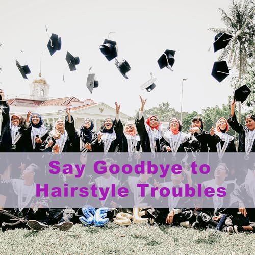 kelukeya Graduation Cap Headband Insert-Secure Your Grad Cap and Your Hairstyle High School Graduation Don't Change Your Hair, Black